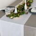 White Silver Linen Table RUNNER Christmas Metallic Table Scapes Wedding ...
