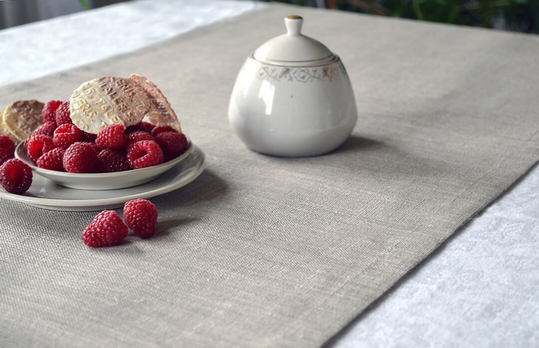 Natural Table Runner Sheer Runner Gray Linen Runner Eco Runner Wedding ...