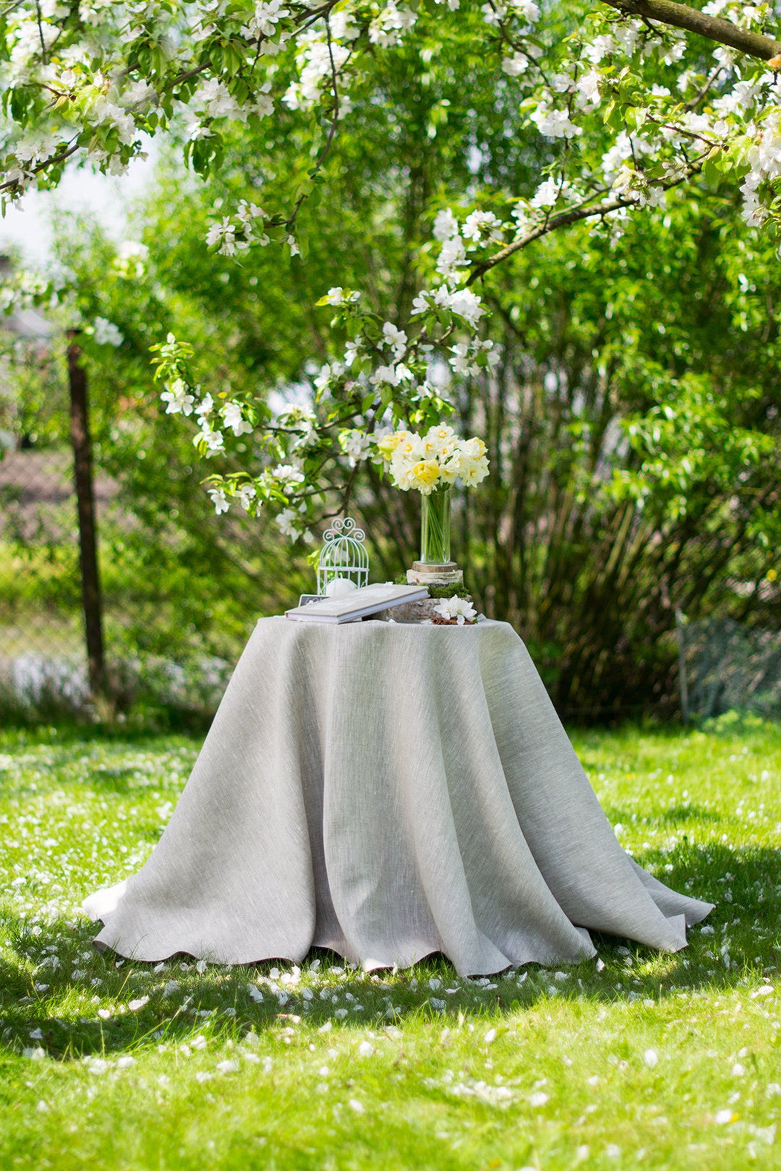 Large Round Tablecloth Wedding Table Decor 70, 90, 100 Beige Natural ...