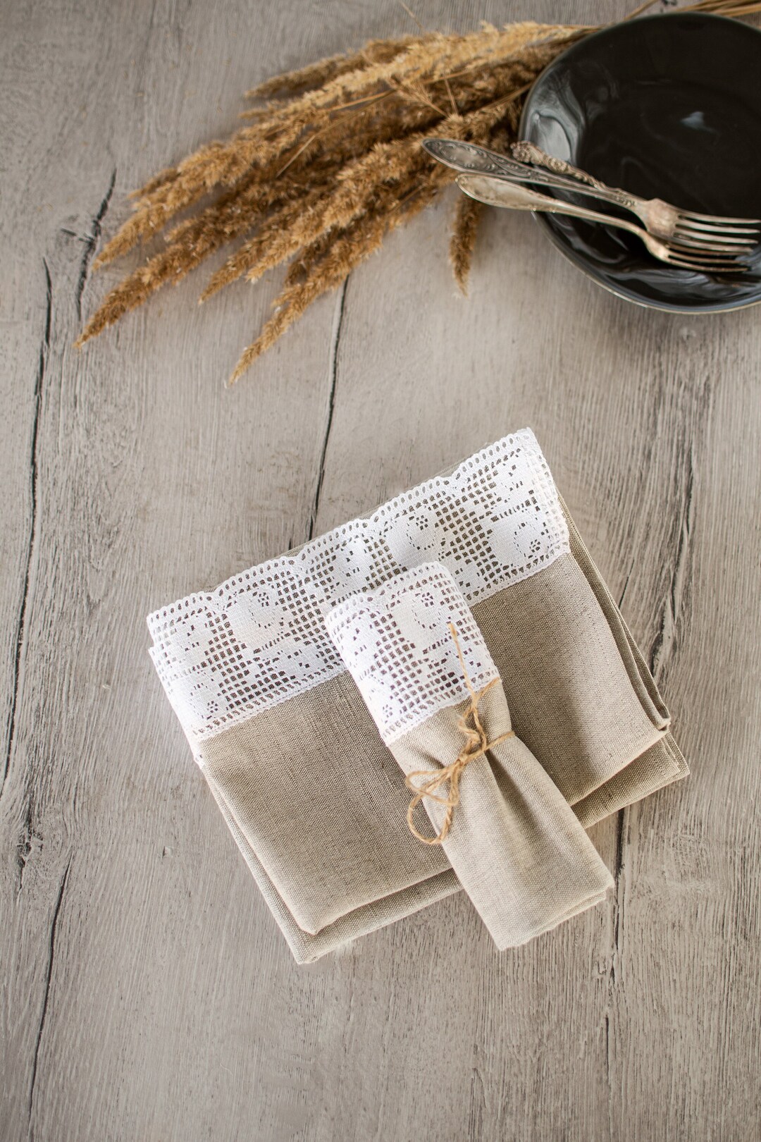 Natural Linen Small Tea Towels Kitchen Linens Hand Towels Dish Cloth ...