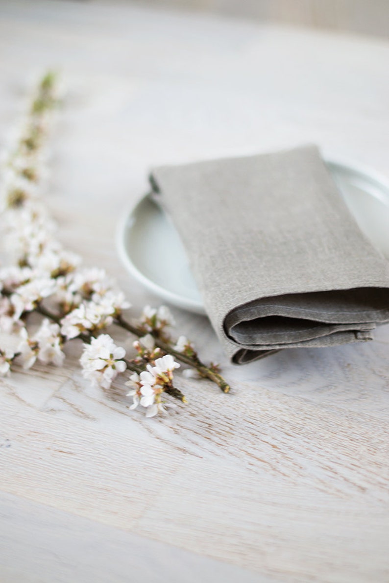 Natural Linen Cloth Napkins Easter Party Dinner Tan Napkins Set of ...
