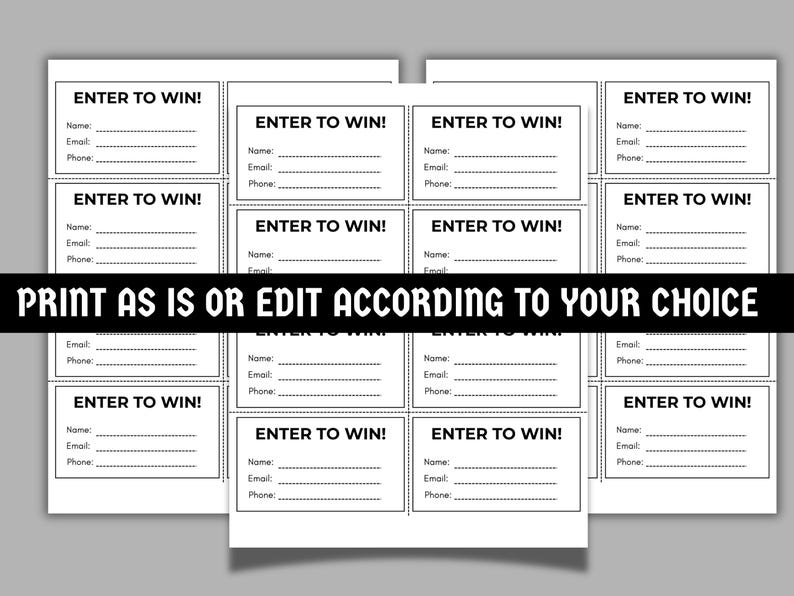 Printable Raffle Tickets Template: Minimalist Fundraiser Design (8.5x11") - Etsy