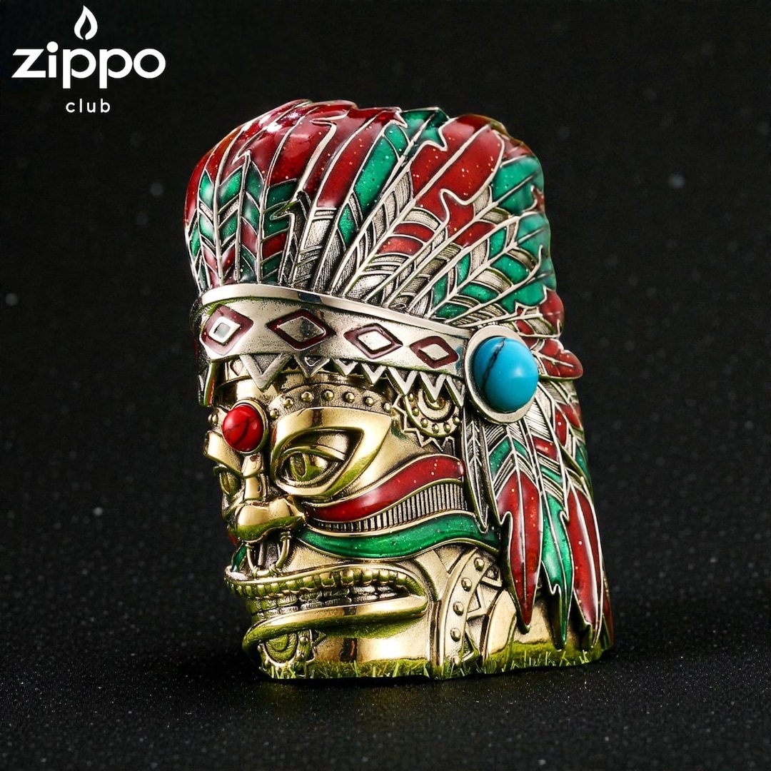 Zippo Lighter Native American, Indian Chief Engraved Lighters ...
