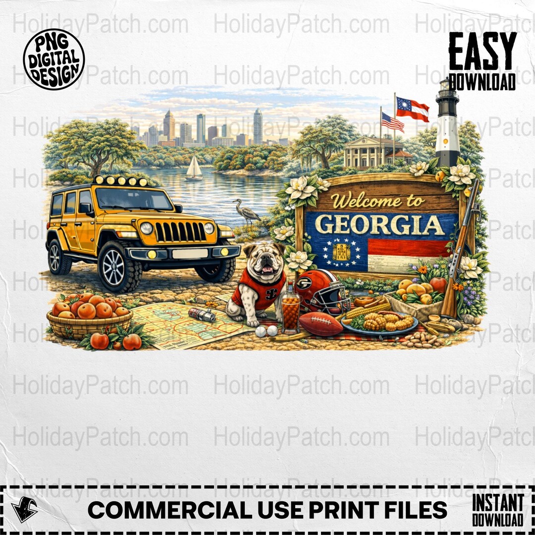 Georgia Sublimation Design, Bulldog PNG, Welcome to Georgia Clipart ...