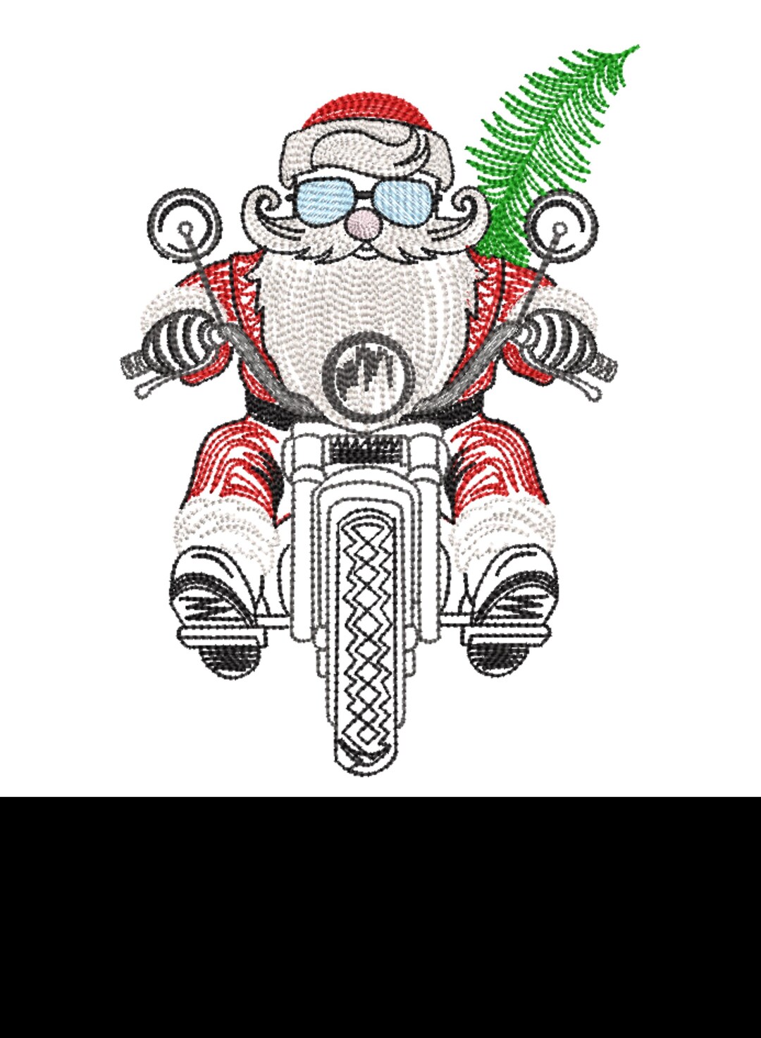 Santa Rides a Harley, Santa on Harley, Christmas Harley, Digital ...