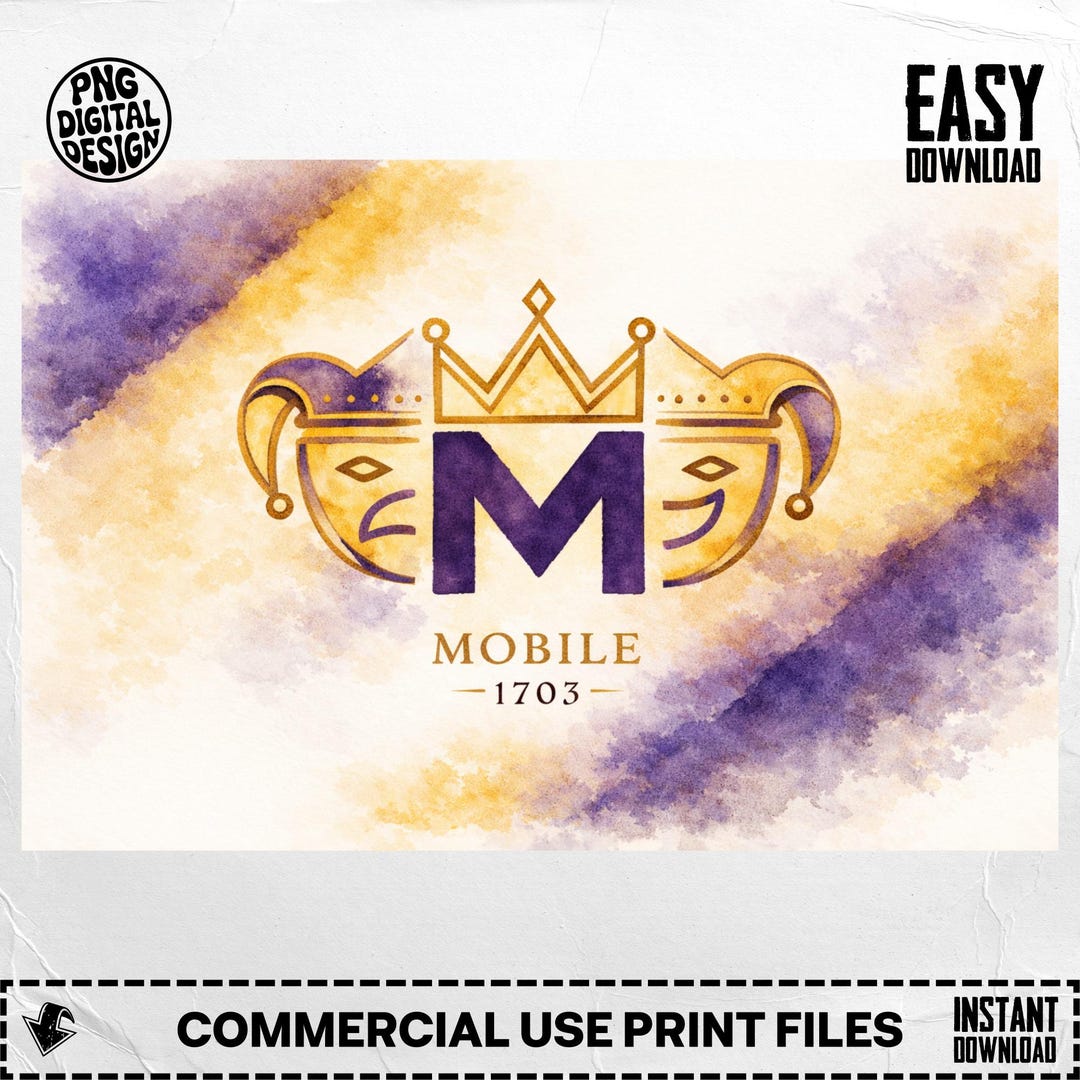 Mobile 1703 Digital Art, Mardi Gras Sublimation Design, Watercolor ...