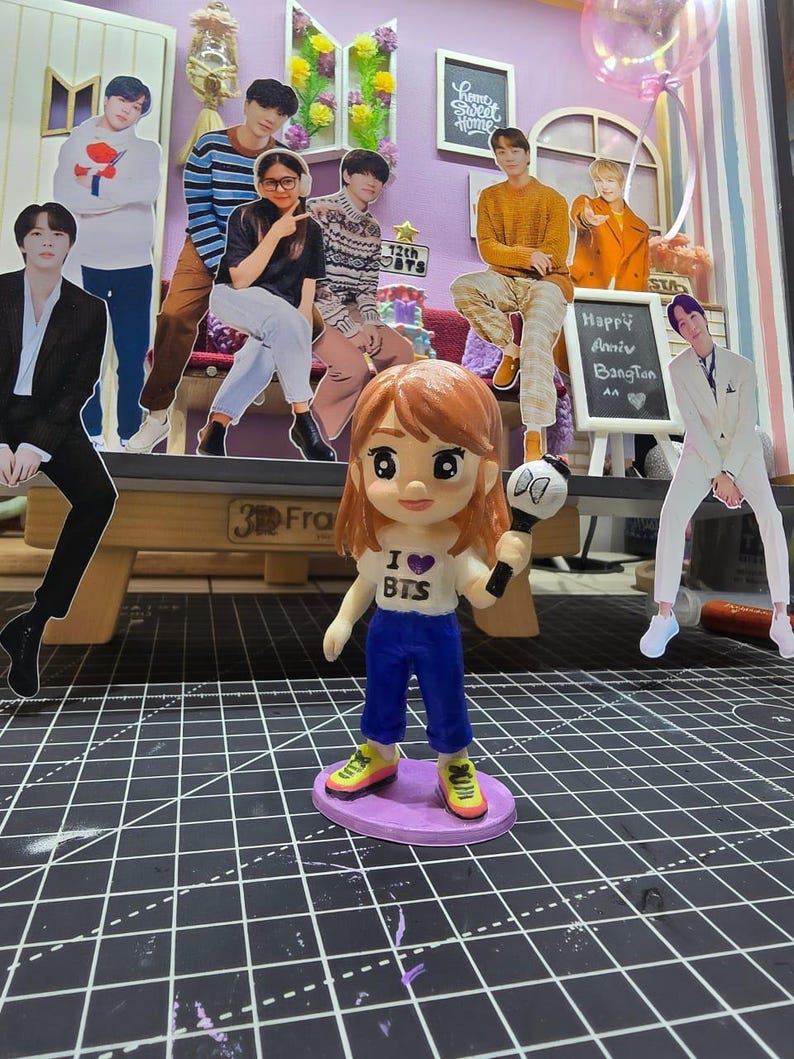 Custom BTS ARMY Chibi Figure – Turn Yourself Into a Kpop Fan Doll With ...