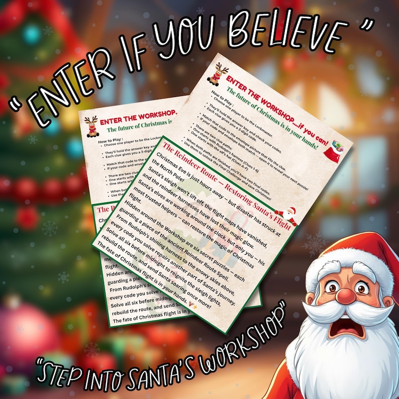 Printable Christmas Escape Room Game – DIY Holiday Puzzle Kit for Kids ...