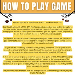 Family Feud Game - Halloween, 50+ Printable Question Cards With Score ...