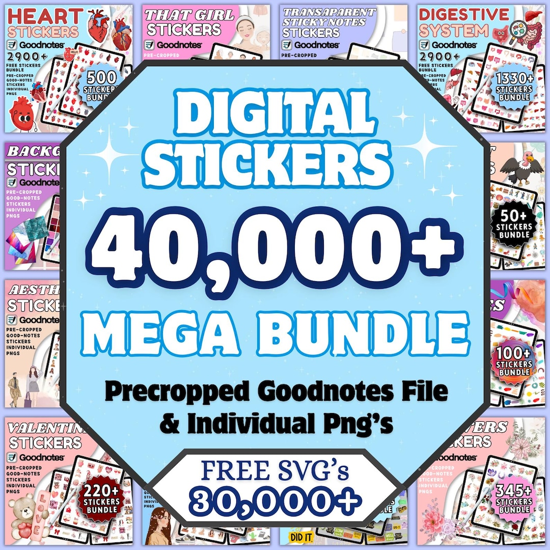 Goodnotes Digital Planner Stickers Mega Bundle - 40,000+ Pre-cropped ...