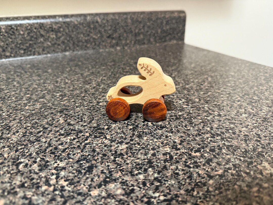 Hand-polished Wooden Bunny Push Toy – Montessori Natural Gift - Etsy
