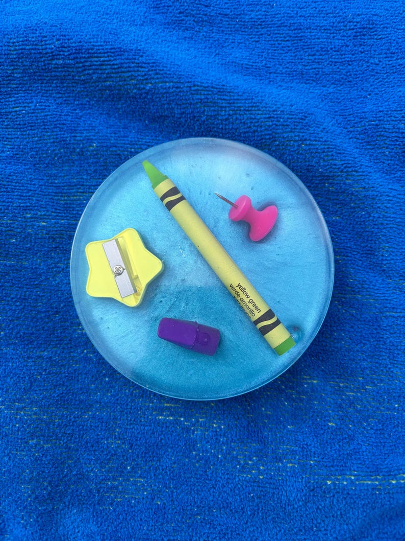 Teacher Gift Resin Coasters With Real School Supplies | Classroom Decor ...