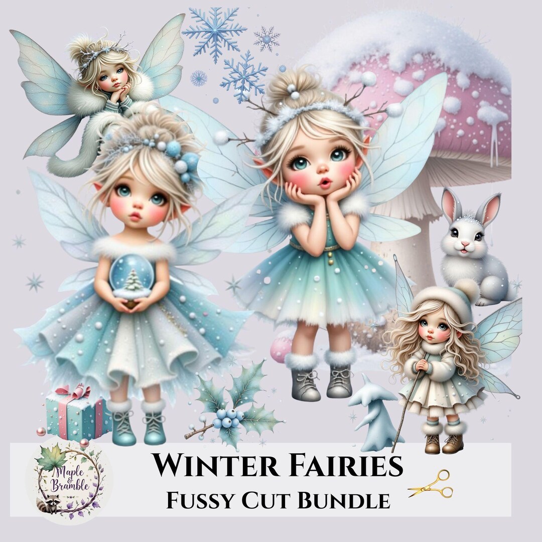 Winter Fairy Clipart: Frosted Snowflake Fairies (print & Cut) - Etsy