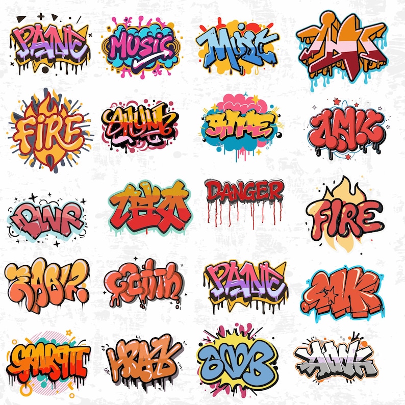 Urban Graffiti Sayings SVG Bundle | 43 Street Art Words & Quotes | SVG ...