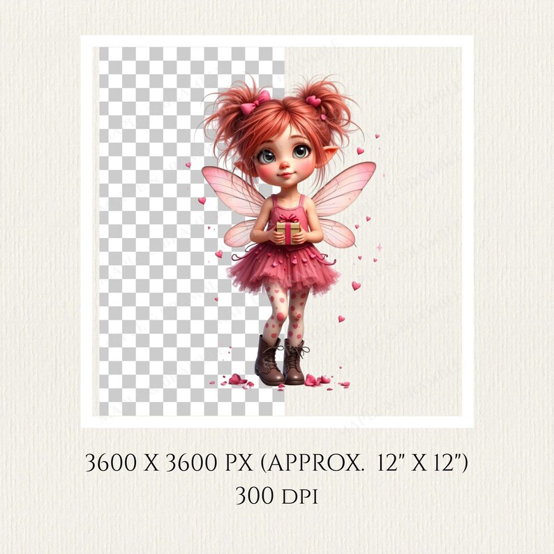 Valentine Fairy Clipart Transparent PNG Clipart Bundle (digital ...