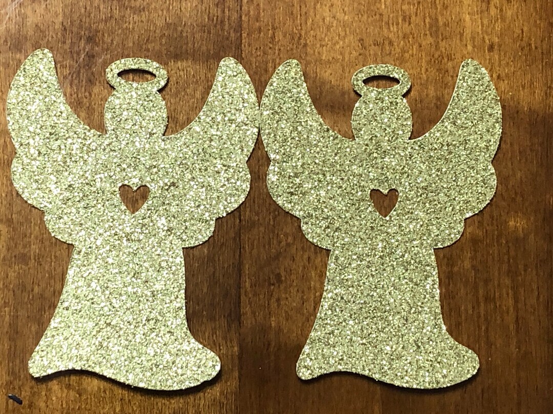 20 Gold Glitter Angels for Christmas Cards, Holiday Decorations, Etc ...