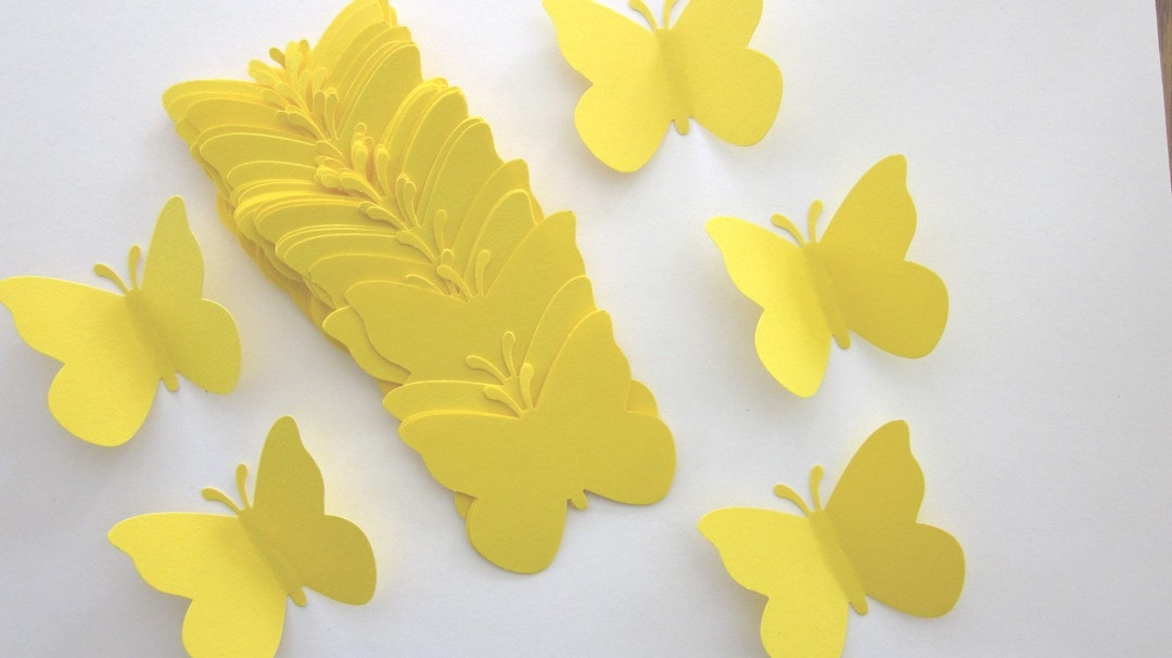 50 Large Yellow Butterfly Die Cuts - Etsy