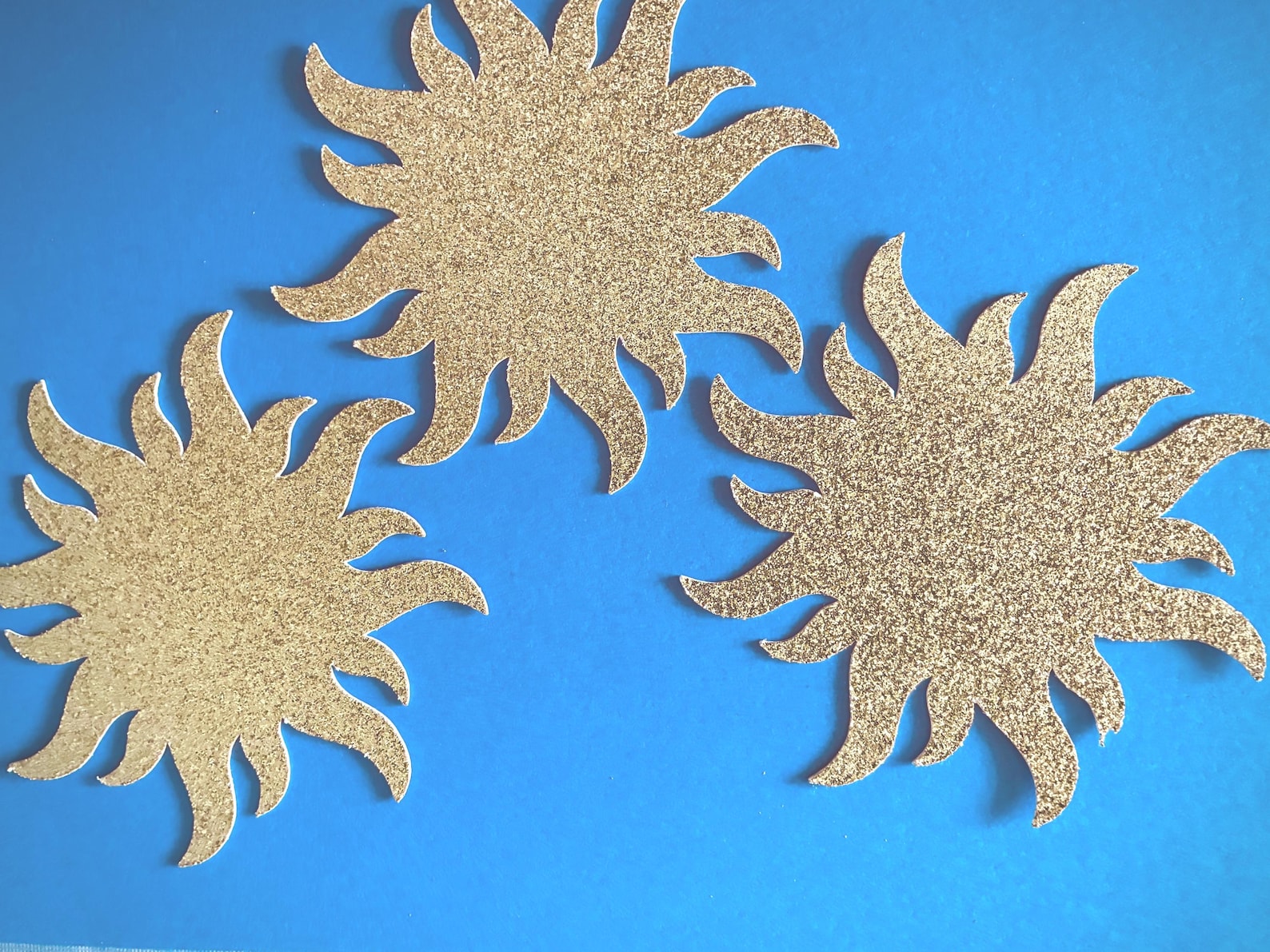 Gold Glitter Rapunzel Sun Die Cuts: Tangled Birthday Party Decor - Set ...