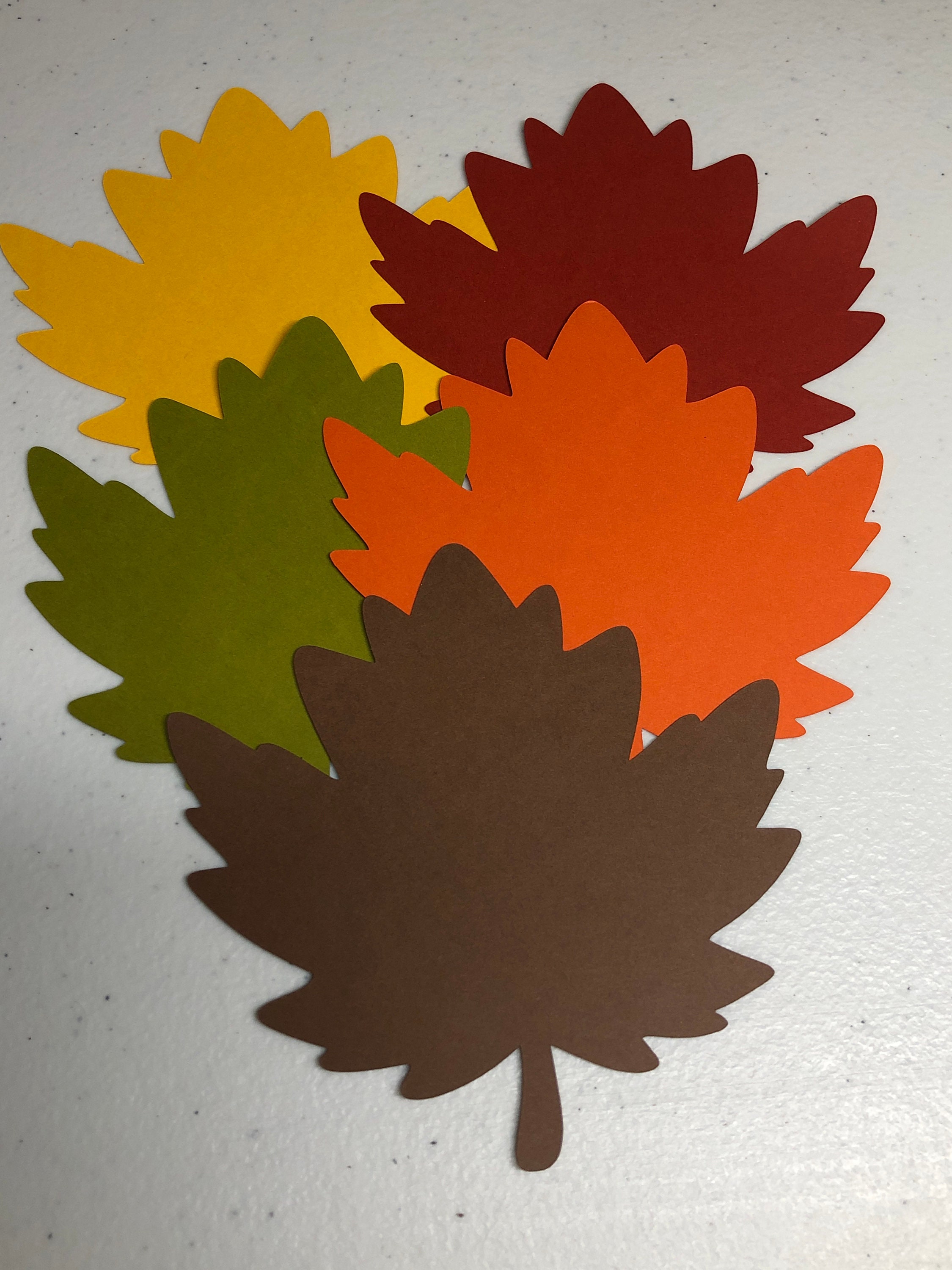 40 Fall Leaf Die Cuts: 4-inch Cardstock Leaves - Etsy