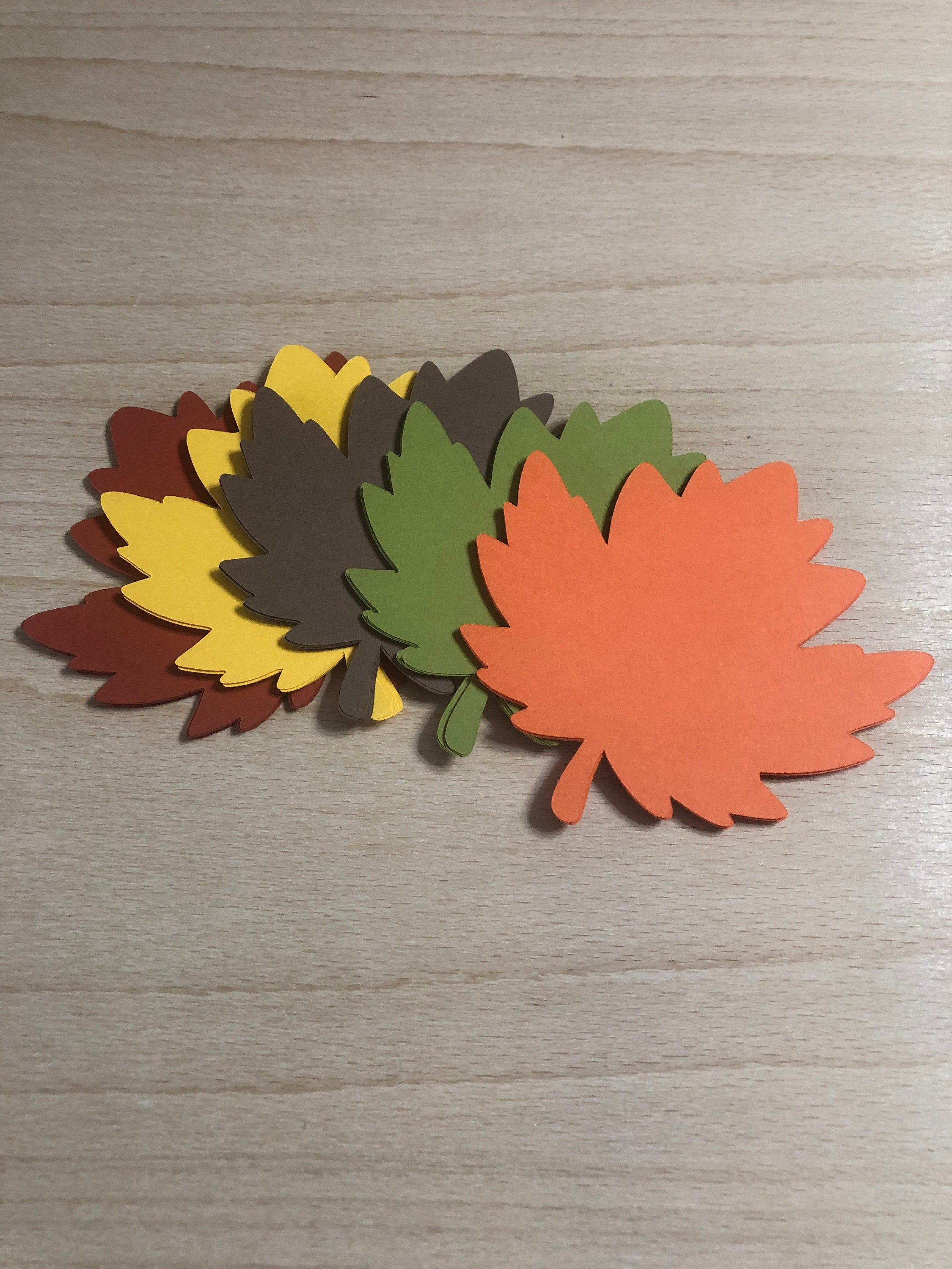 40 Fall Leaf Die Cuts: 4-inch Cardstock Leaves - Etsy