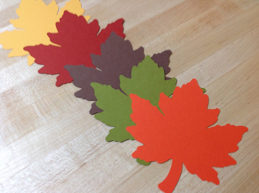 100 Fall Maple Leaf Die Cuts: 4-inch Autumn Cardstock Leaves - Etsy