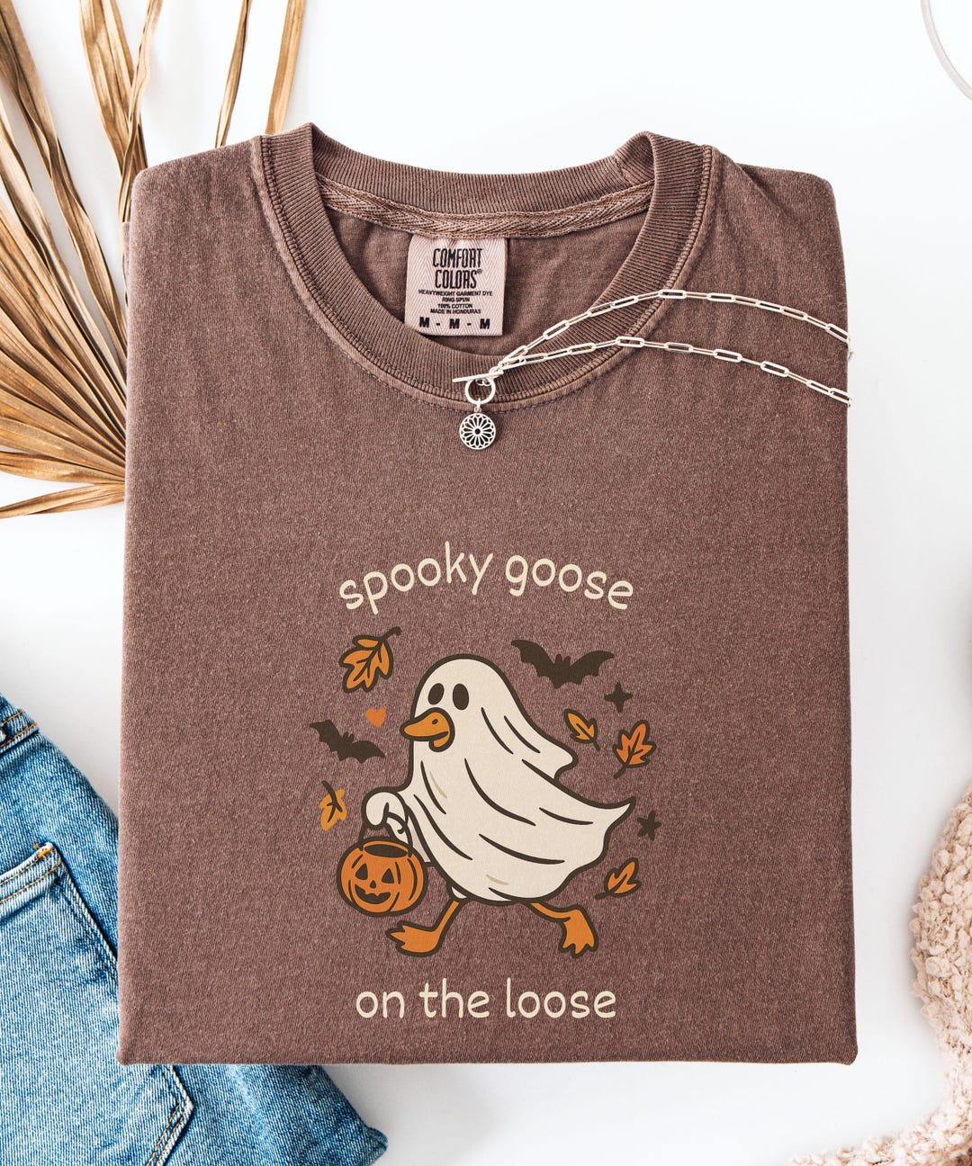 Spooky Goose on the Loose Shirt, Funny Halloween Goose Tee, Ghost Goose ...
