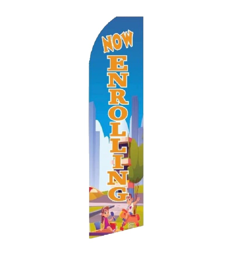 Education Enrollment Flag: 11.5ft X 3ft Outdoor Advertisement Banner ...