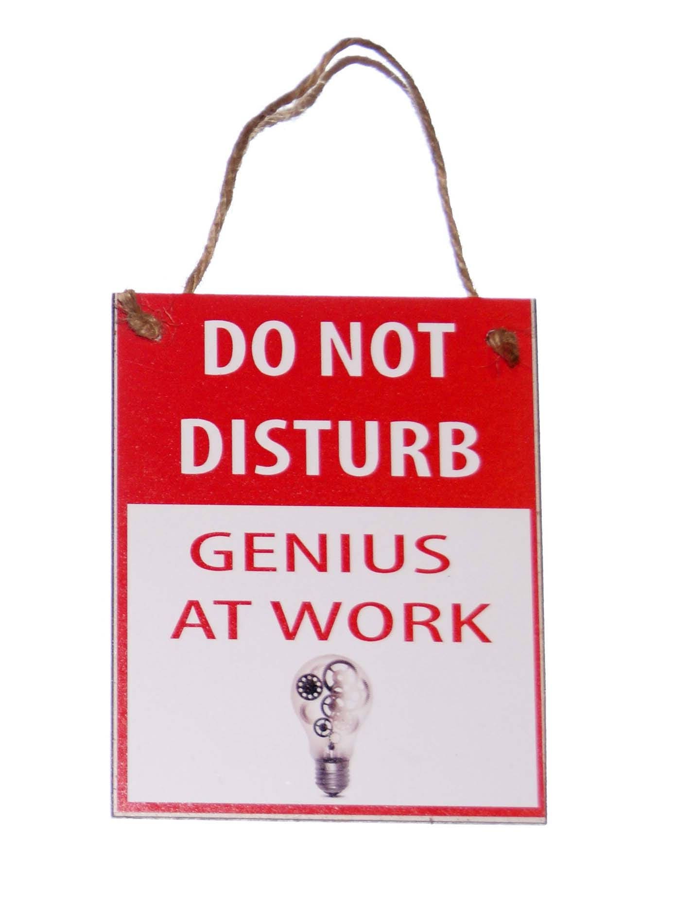 Do Not Disturb Genius at Work With Lightbulb Novelty Funny 4x6 Aluminum ...
