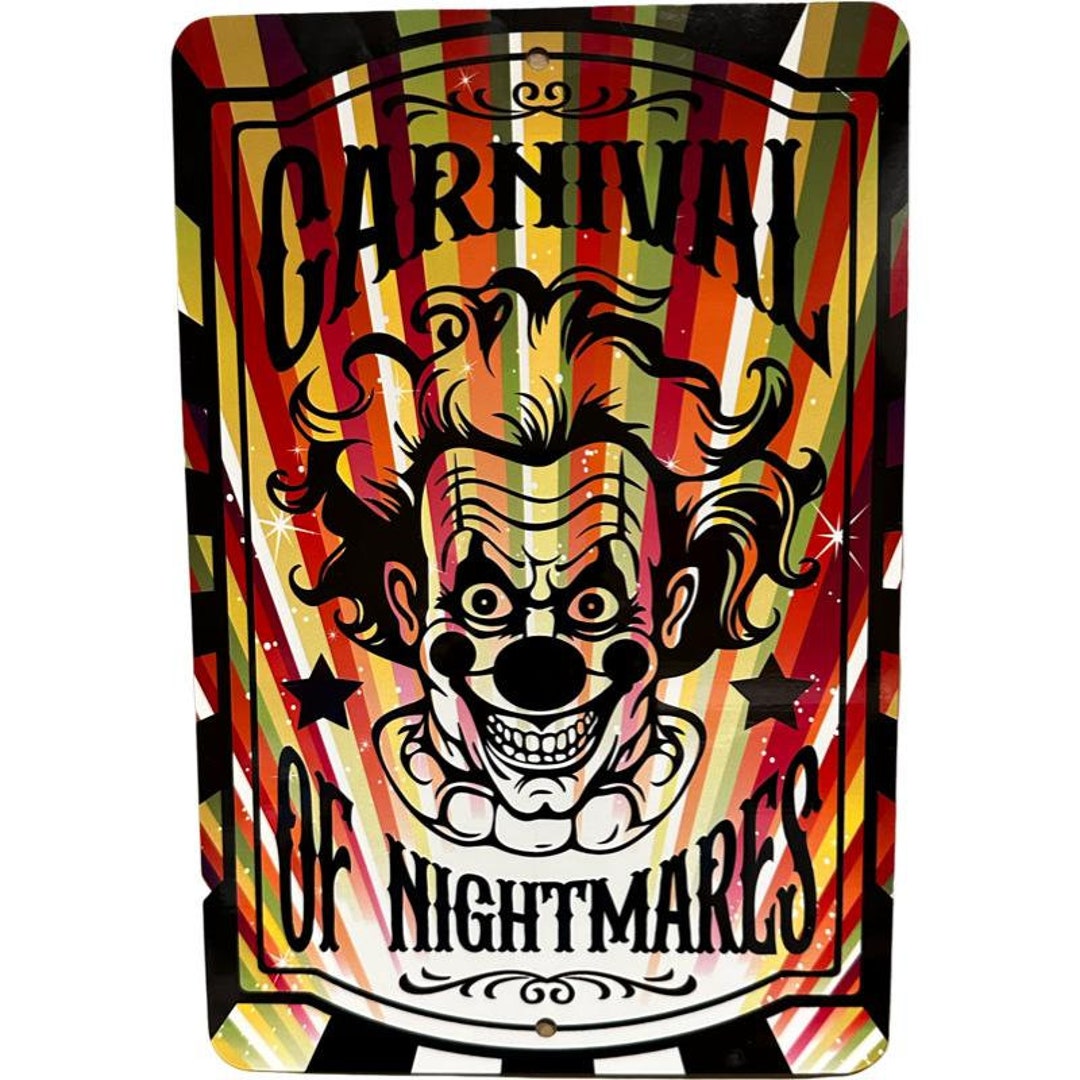 HALLOWEEN CLOWN Carnival of Nightmares Novelty Scary 8x12 in Aluminum ...