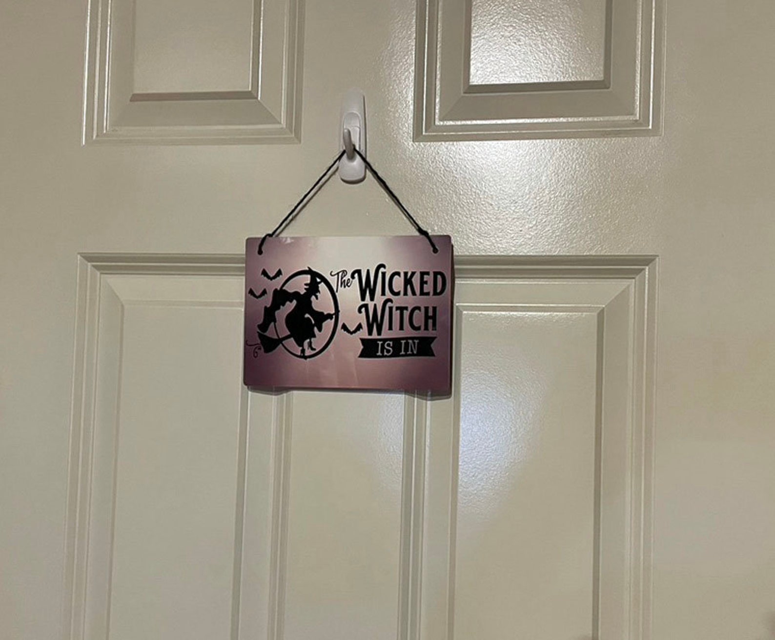 HALLOWEEN the WICKED WITCH is in Out 2 Sided 5 X 7 in Hanging - Etsy