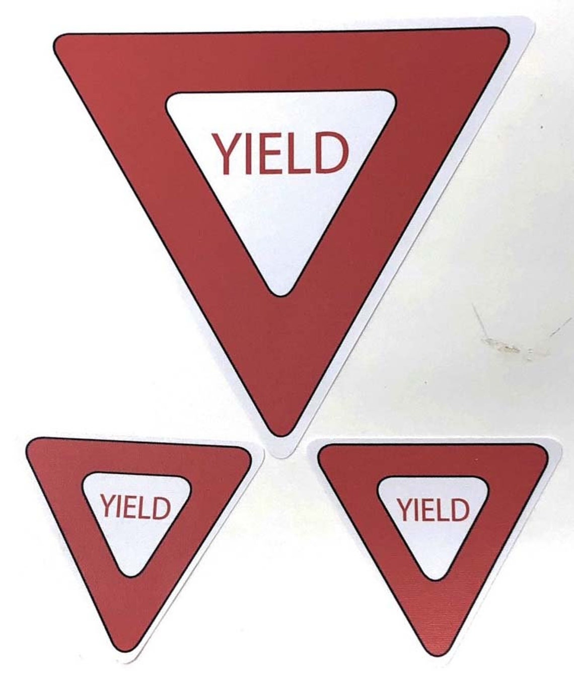 Red YIELD Road Sign Novelty Removable Fabric Decal Sticker - Etsy UK