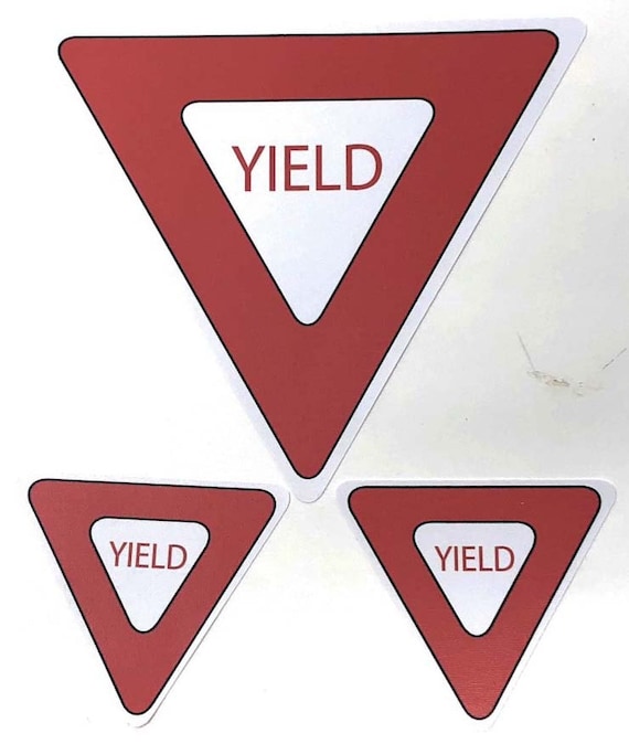 Red YIELD Road Sign Novelty Removable Fabric Decal Sticker | Etsy