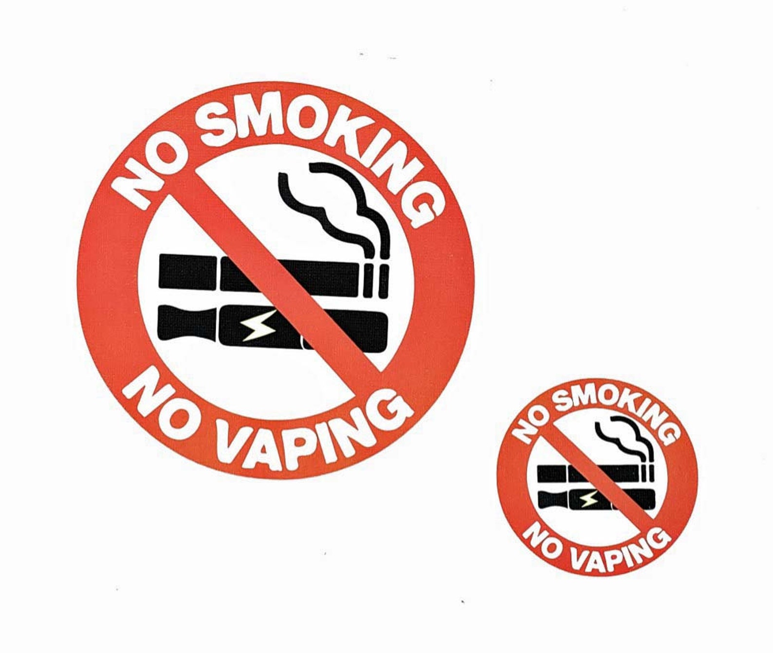 NO Smoking NO Vaping 2 4 and 4 2 Fabric Decal - Etsy