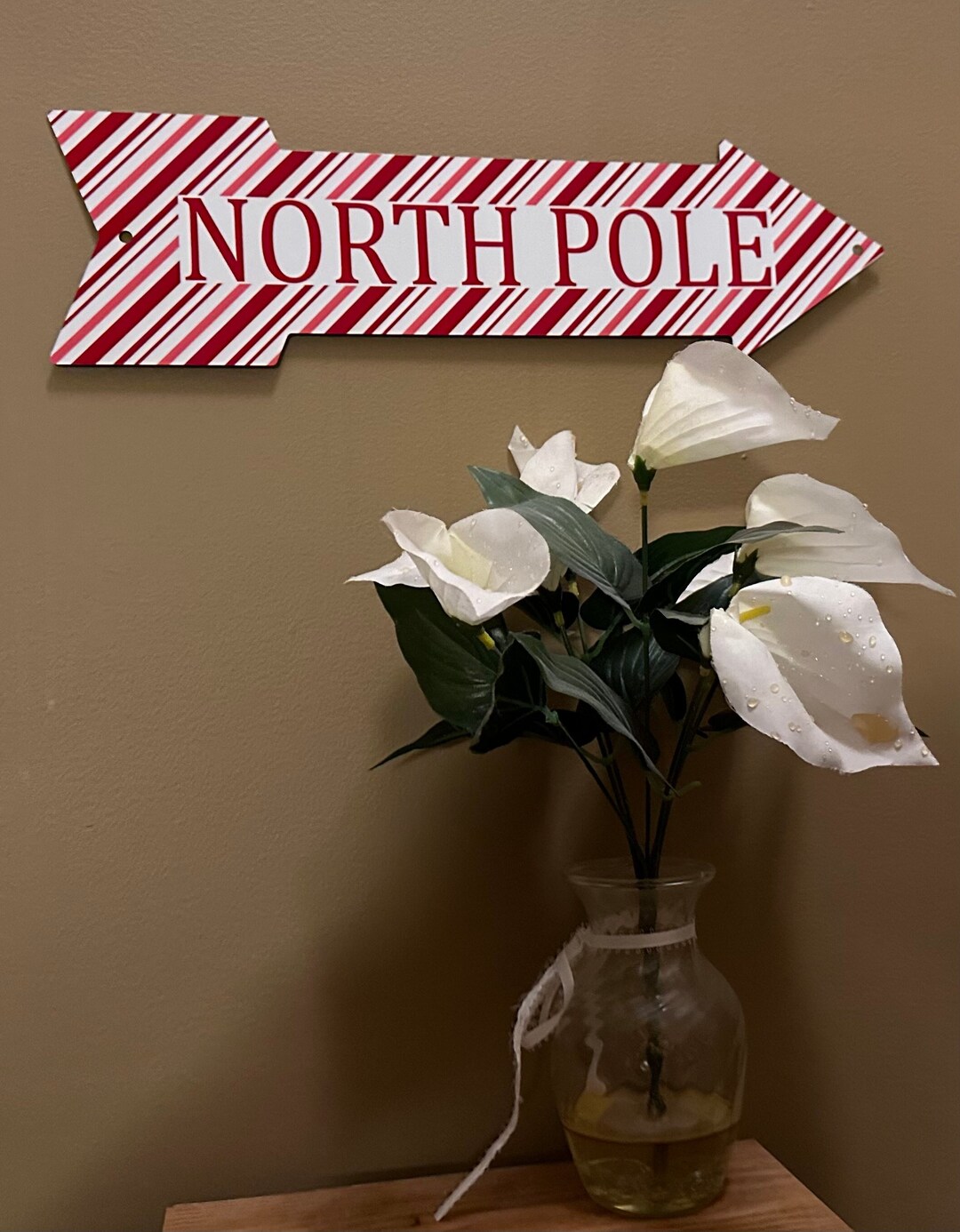 Aluminum North Pole Candy Cane Arrow Sign, Holiday Decor - Etsy
