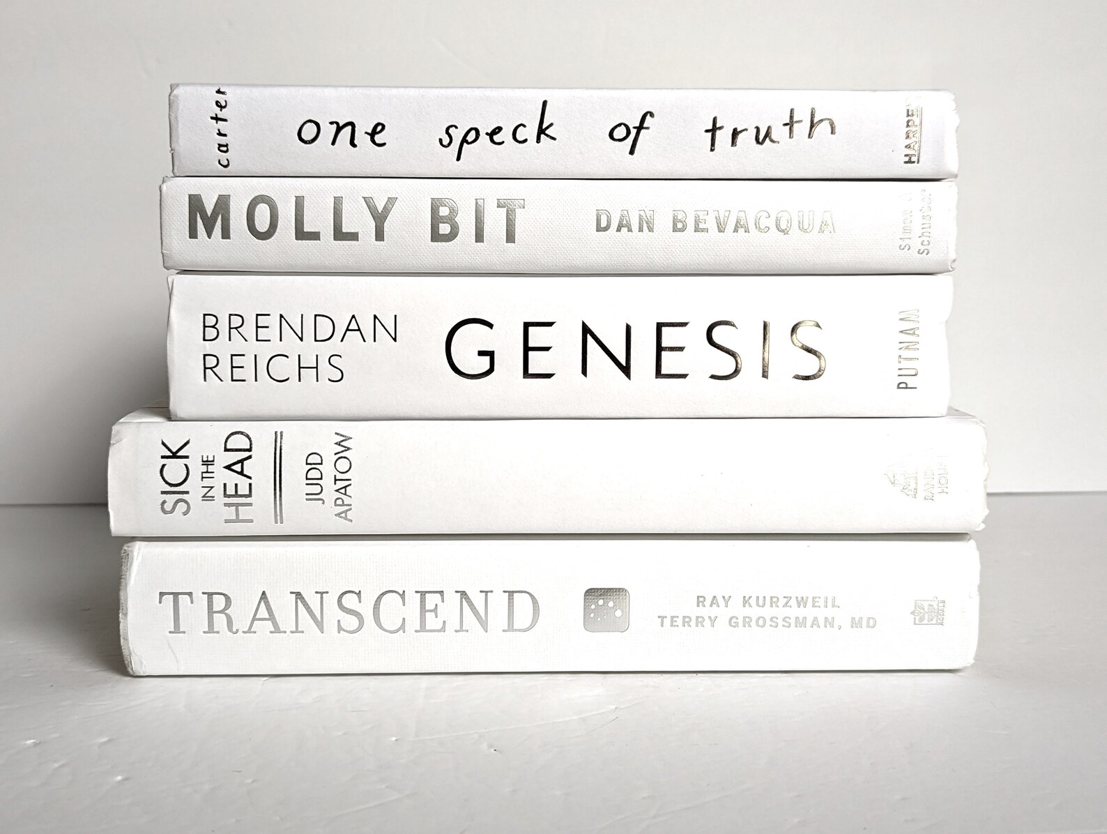 White Books With Silver Foil Lettering; Set of 5 Books; Home or Wedding ...