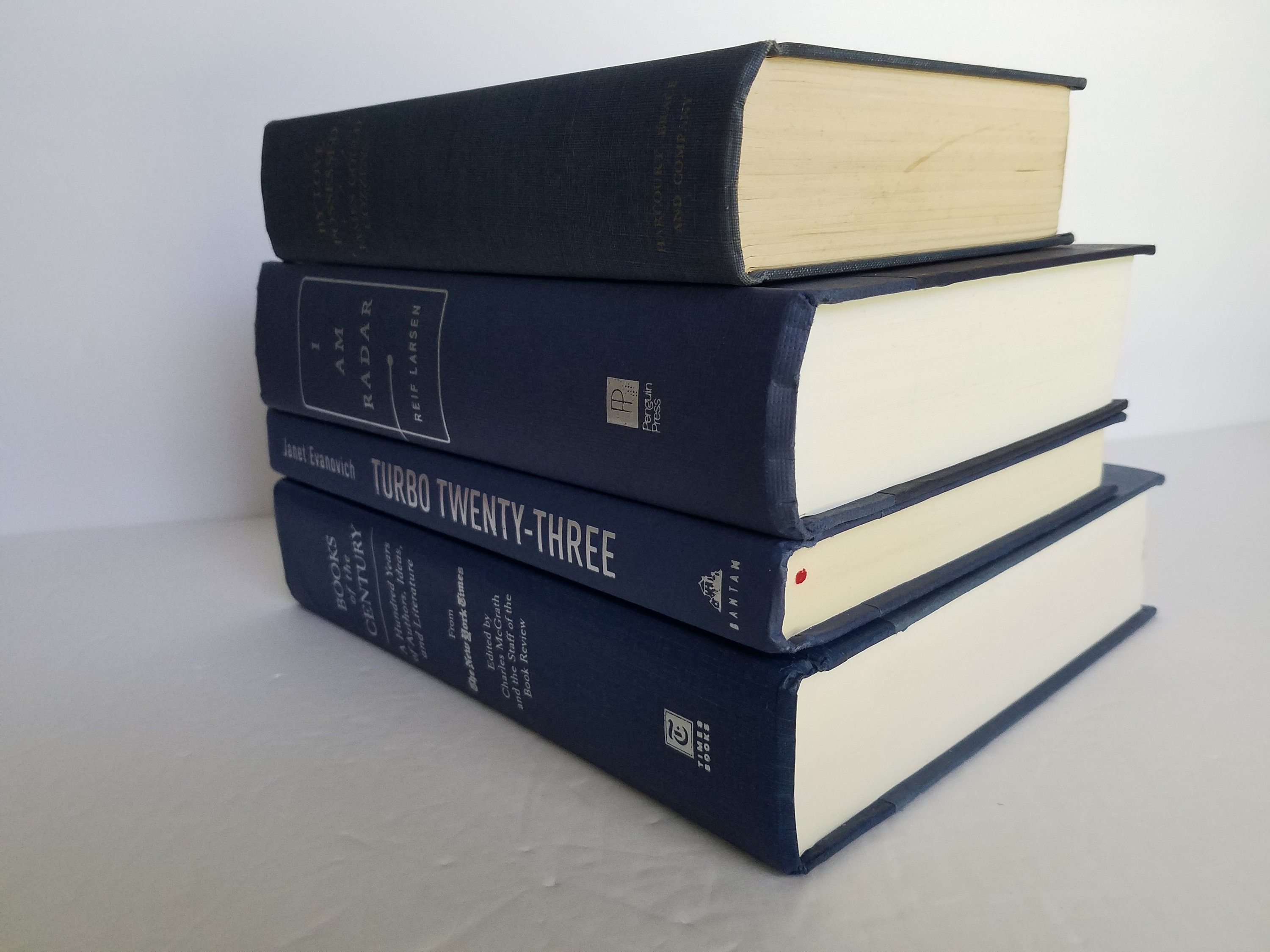 Conjunto de 4 libros azul oscuro decoración del hogar o de la - Etsy España