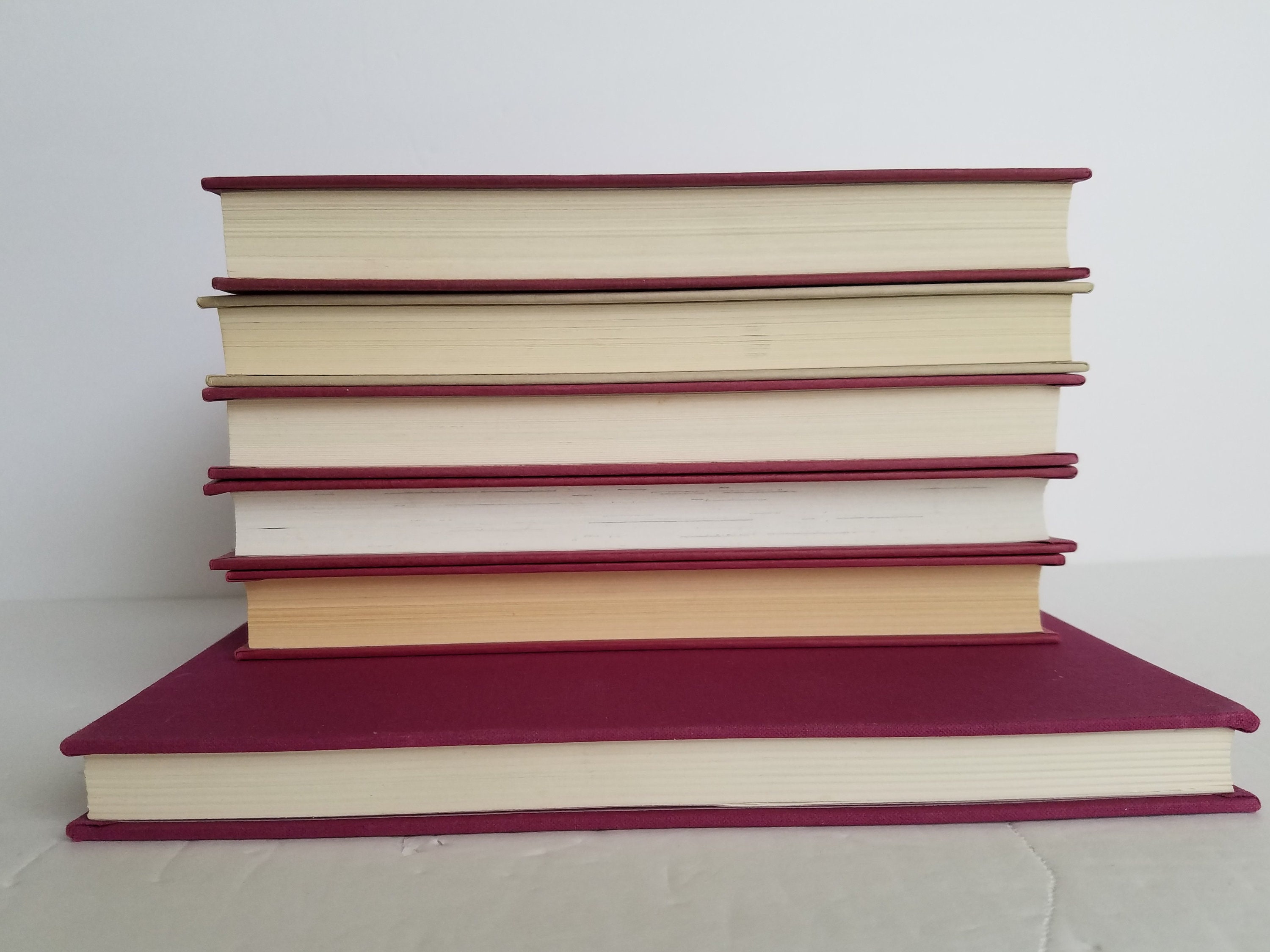 Set of 6 Burgundy / Wine / Maroon Books Home or Wedding - Etsy UK