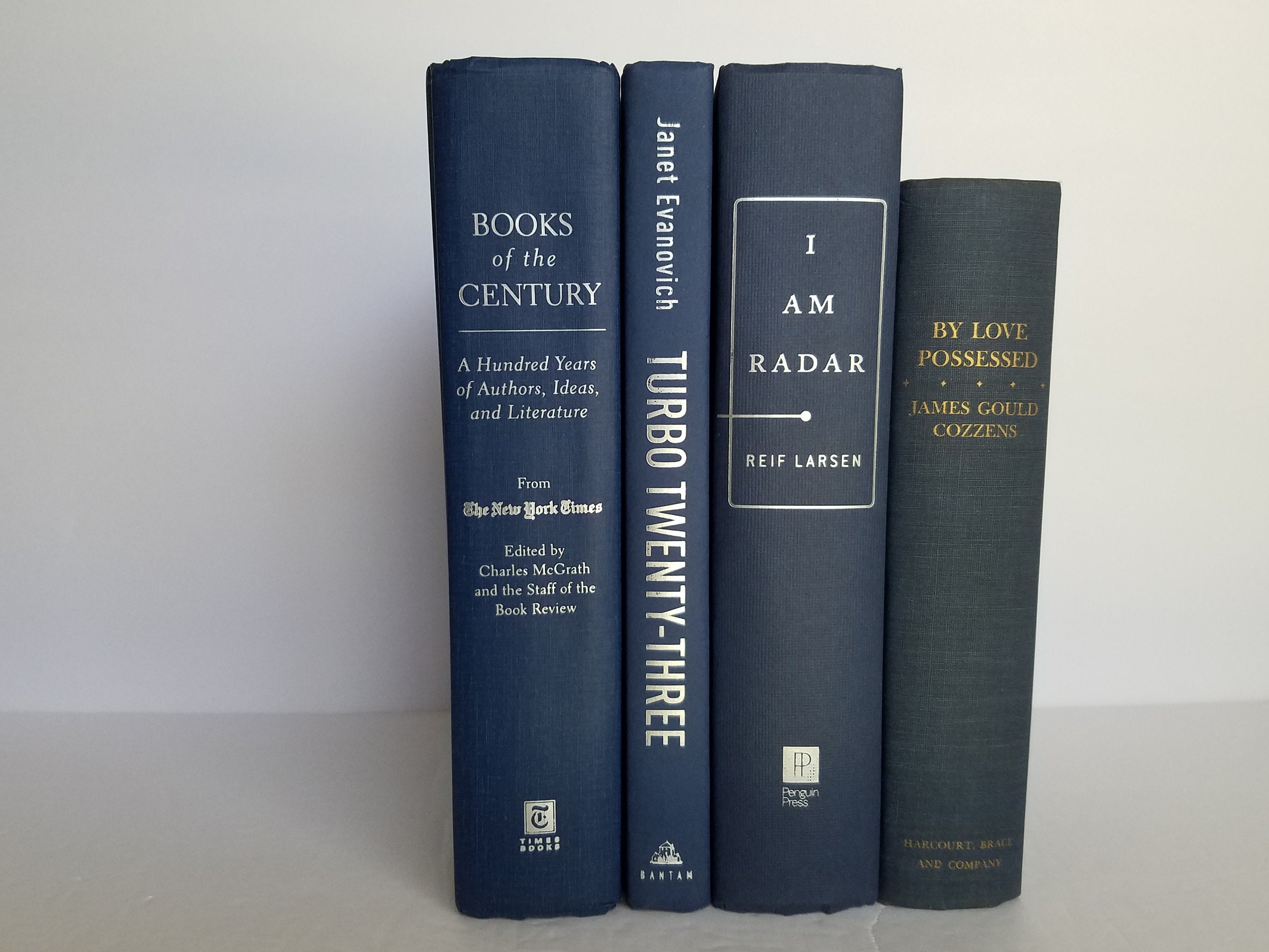 Conjunto de 4 libros azul oscuro decoración del hogar o de la - Etsy España