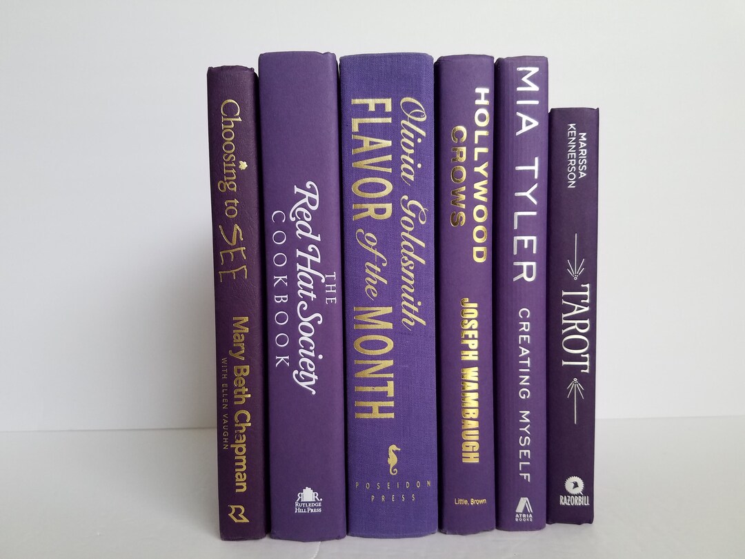 Ensemble de 6 livres violets Décoration de maison ou de mariage ...