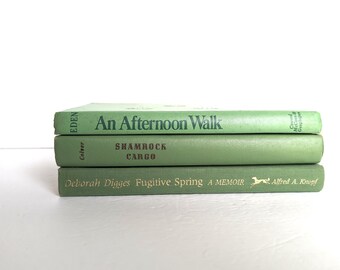 Dark Green Books; Set of 7 Books; Home or Wedding Decor; Instant ...