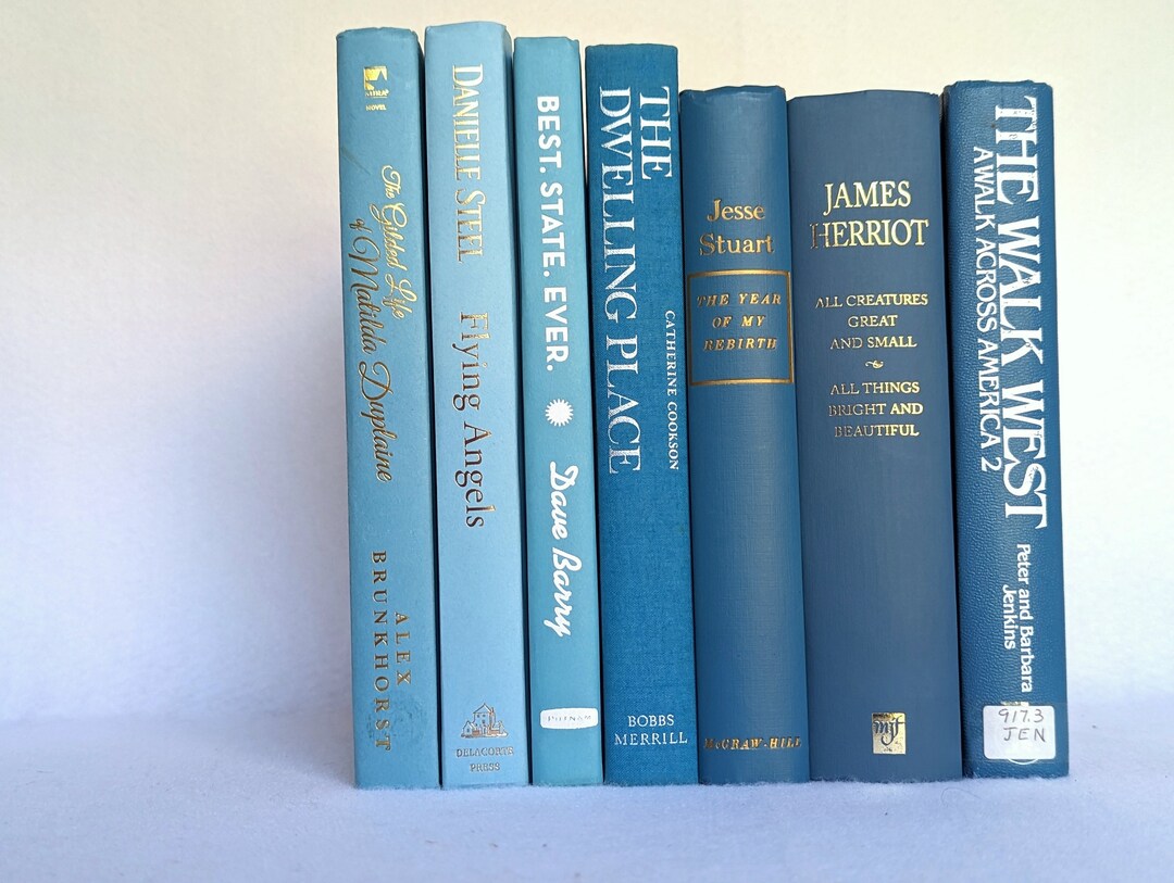 Set of 7 Mixed Shades of Turquoise Books Home or Wedding Decor Instant ...