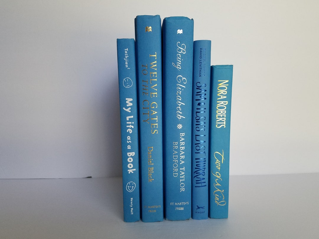 Bright Blue / Turquoise Books; Set of 5 Hardcover Books; Home or ...