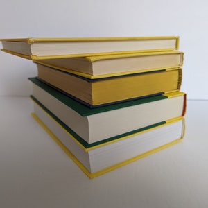Yellow Books; Set of 5 Hardcover Books; Home or Wedding Decor; Instant ...
