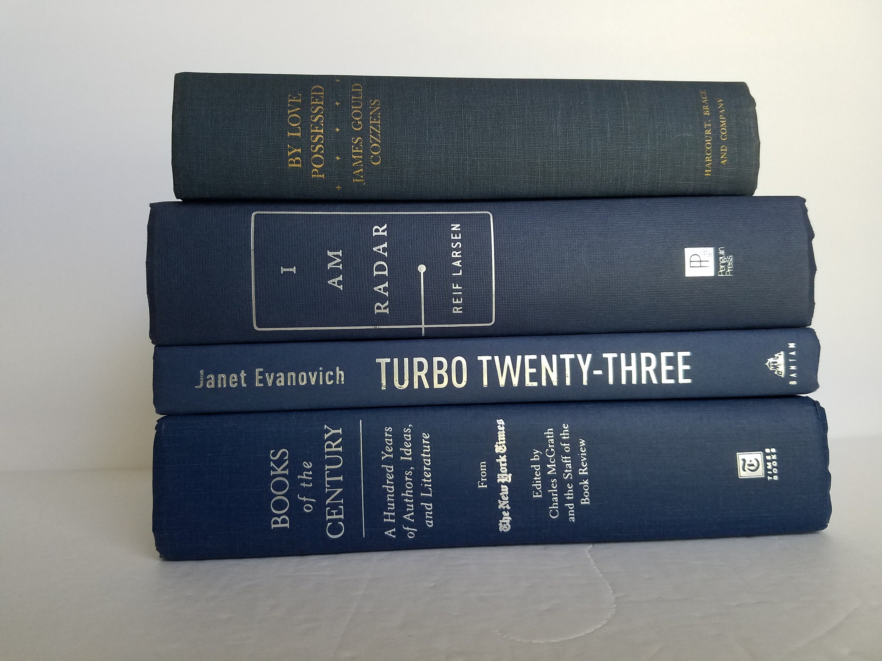 Conjunto de 4 libros azul oscuro decoración del hogar o de la - Etsy España