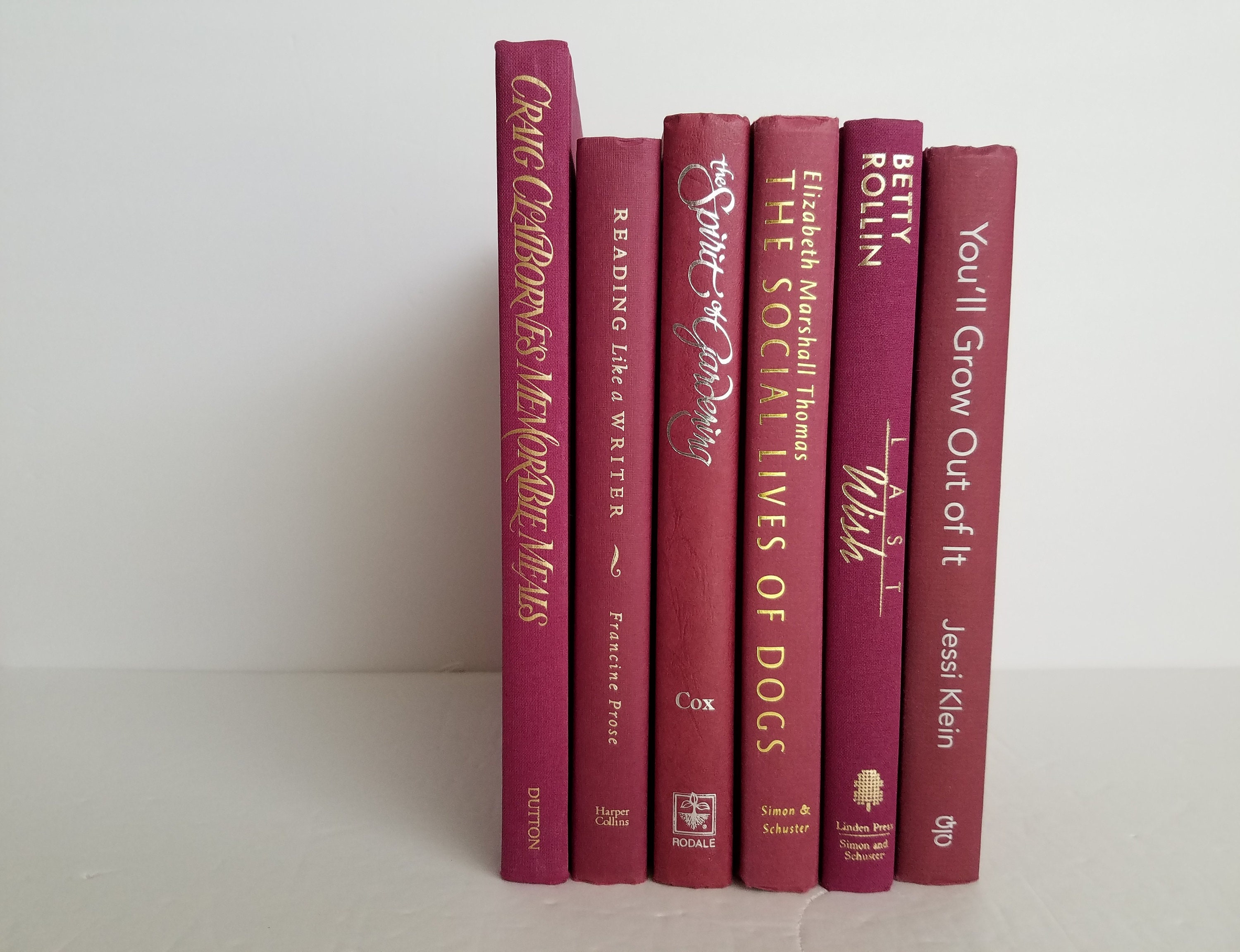 Set of 6 Burgundy / Wine / Maroon Books Home or Wedding - Etsy UK