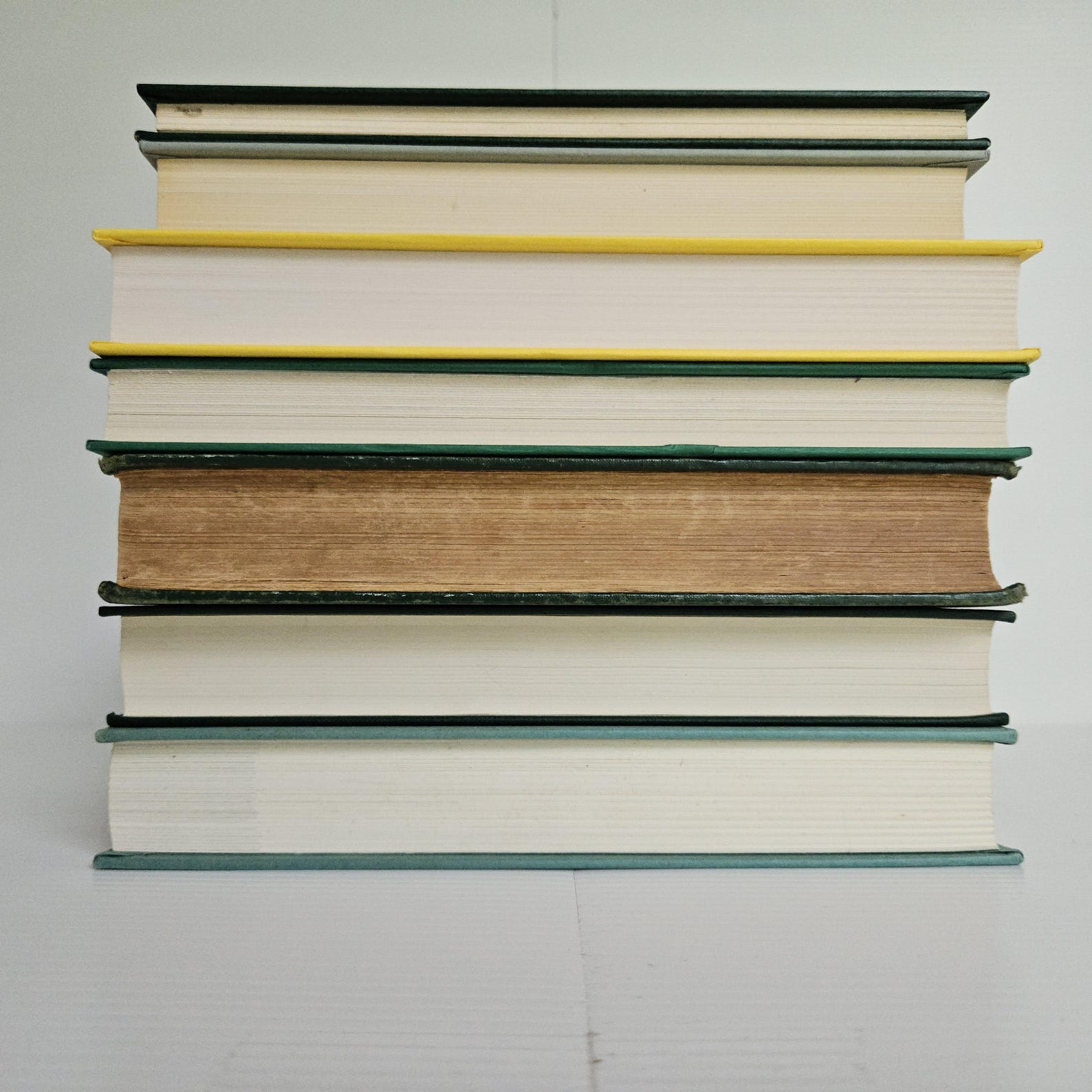 Dark Green Books; Set of 7 Books; Home or Wedding Decor; Instant ...