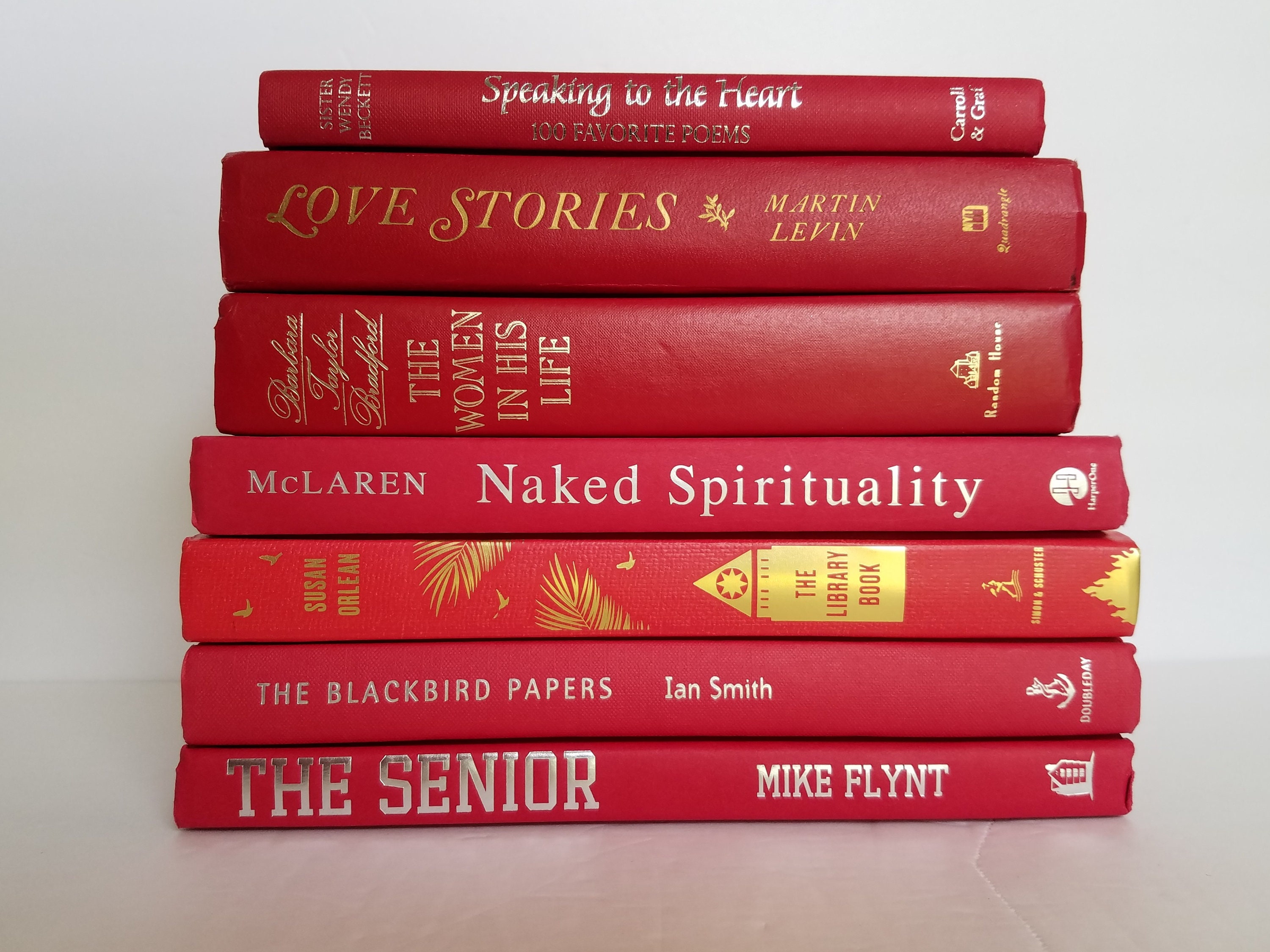 Conjunto de 7 Libros Rojos decoración del hogar o de la boda - Etsy España