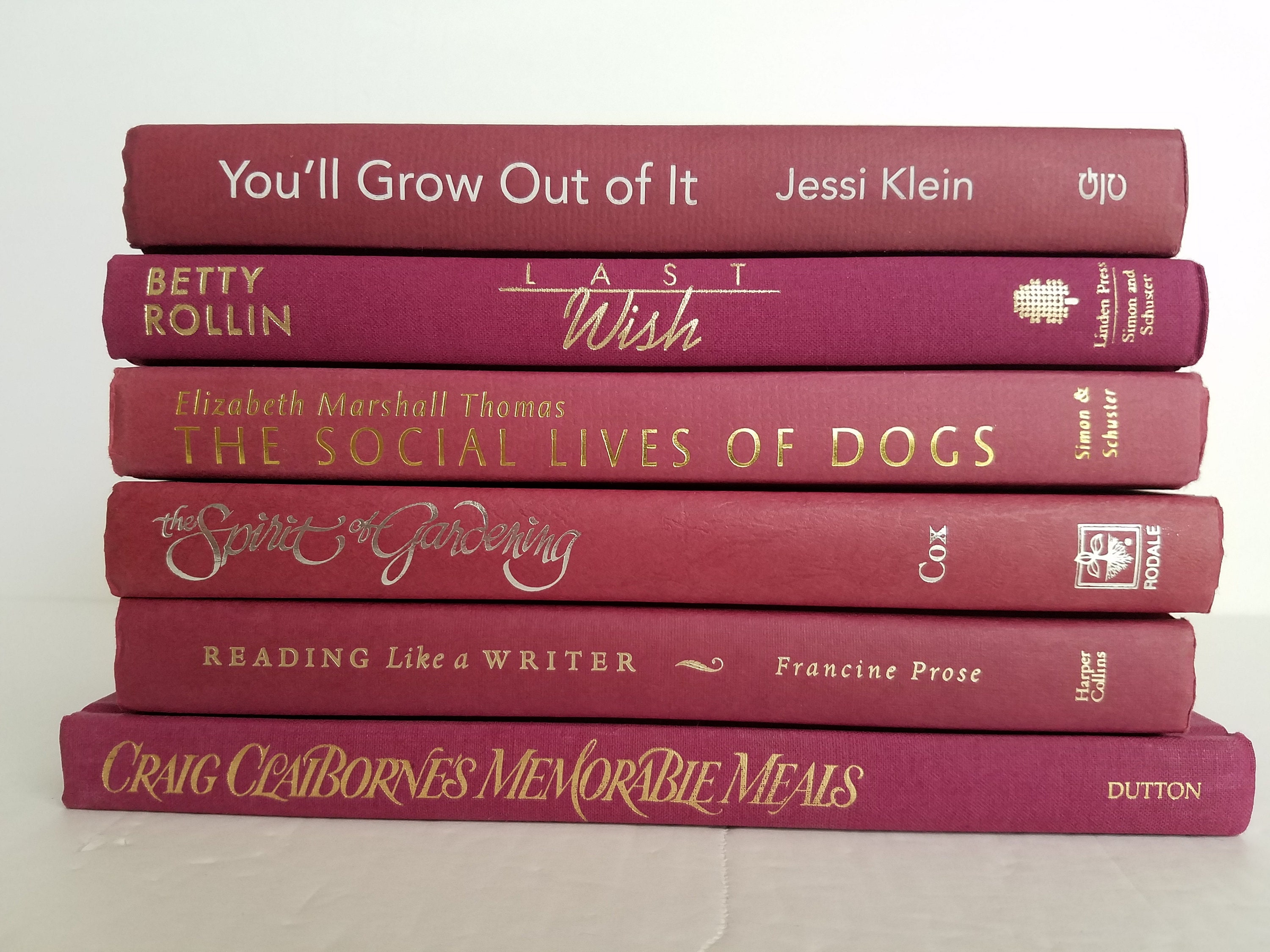 Set of 6 Burgundy / Wine / Maroon Books Home or Wedding - Etsy