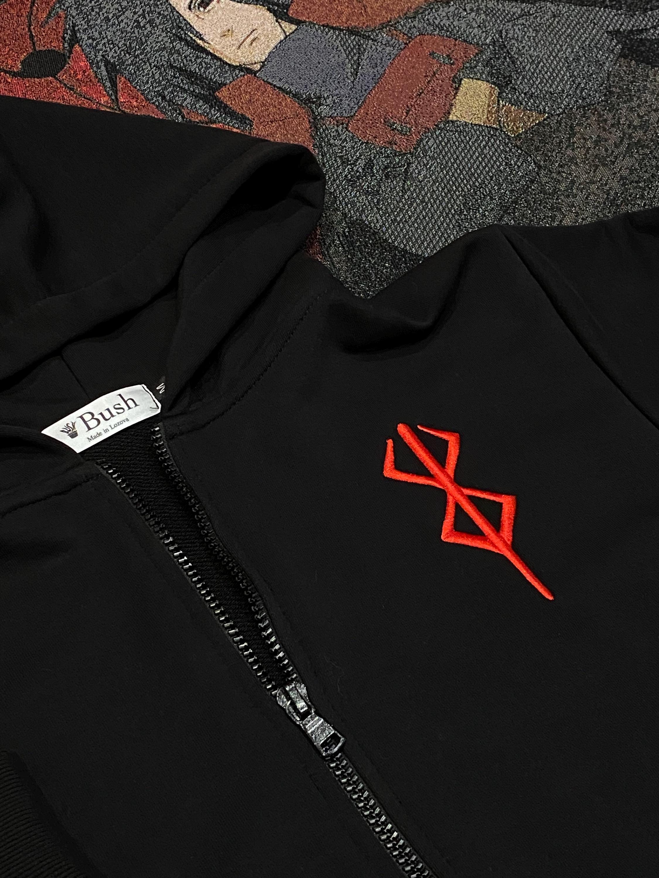Dark Anime Zip Hoodie, Gothic Manga Inspired Jacket, Oversized ...