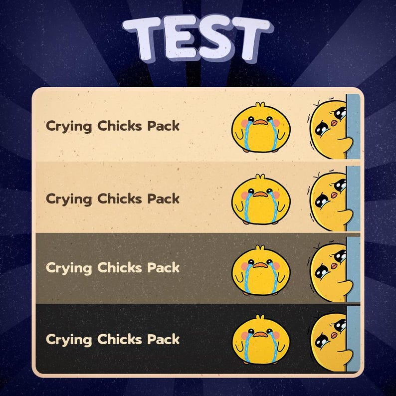 Kawaii Crying Chicks Animated Emote Pack for Twitch and Discord, Cute ...